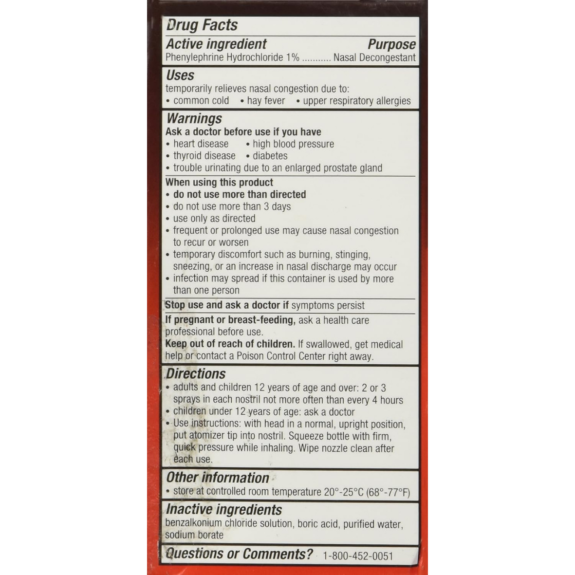 4-Way Fast Acting Nasal Spray, 1 Fl Oz Nasal Congestion Relief Nasal ...