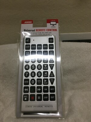 JUMBO UNIVERSAL REMOTE CONTROL TV VCR DVD CABLE Brand New and Factory ...
