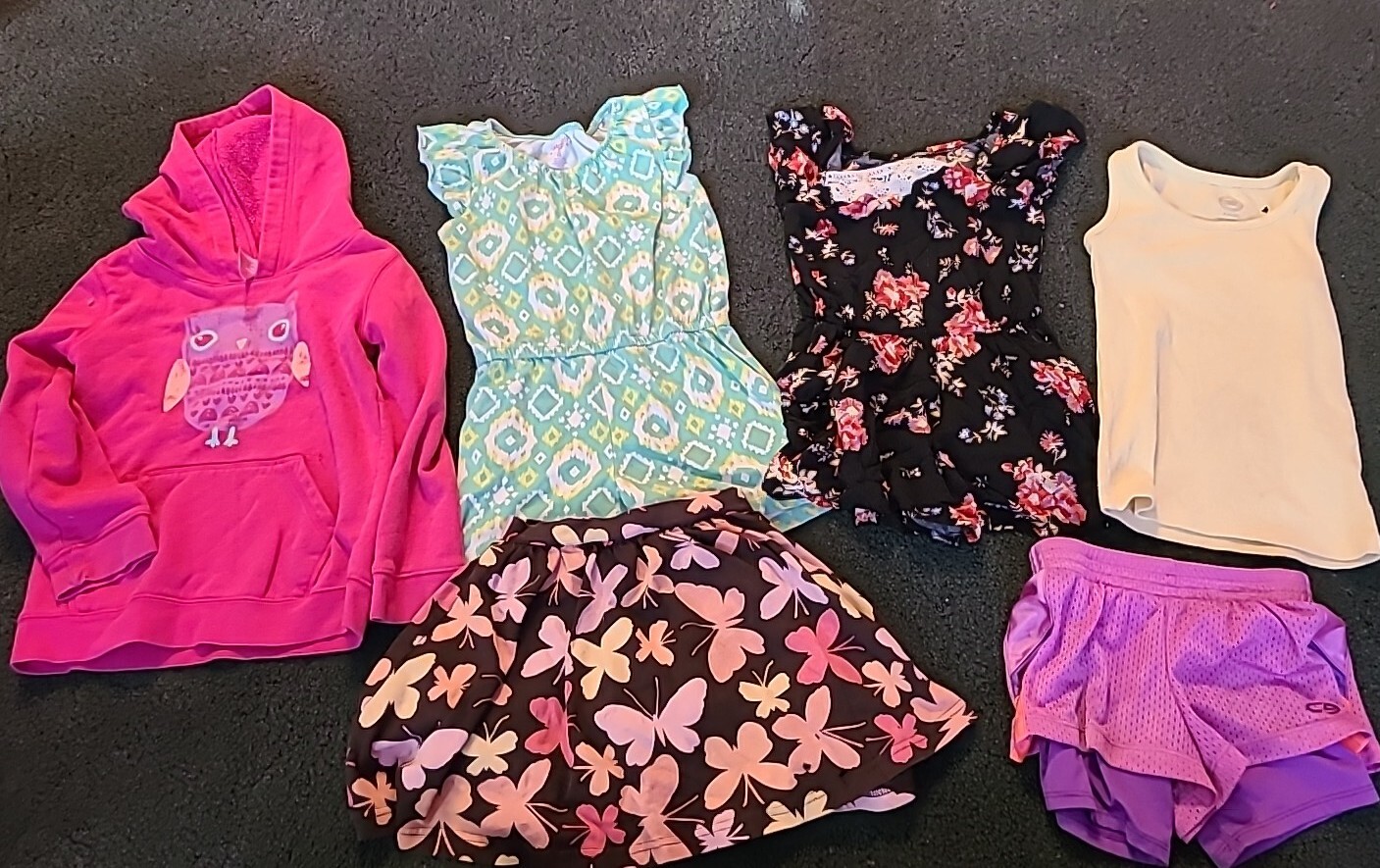 Lot of 6 Girls Size 6 CLOTHES Mix, Dresses, Shirt, Sweatshirt, Shorts ...