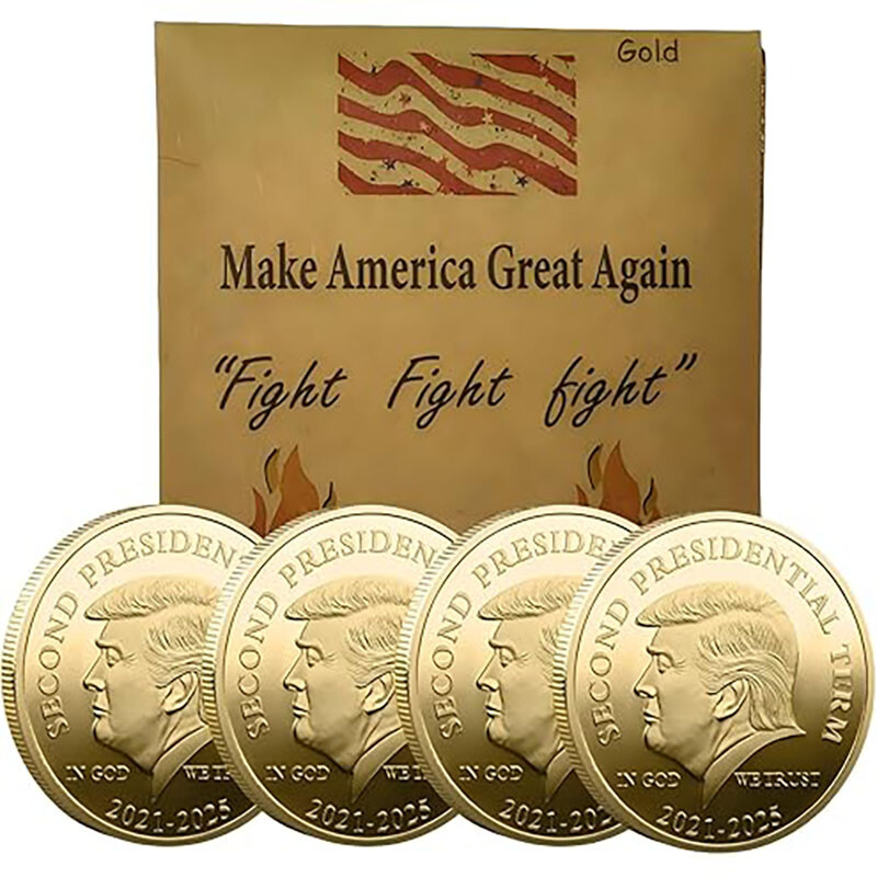 10 Pack President Donald MAGA Coin Gold Plated Coin Collectible Gift ...