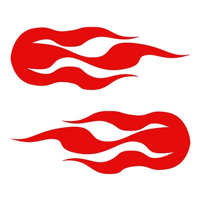Flame Sticker - 2 Pack of Fire Smoke Decals - Choice of Color and Size ...