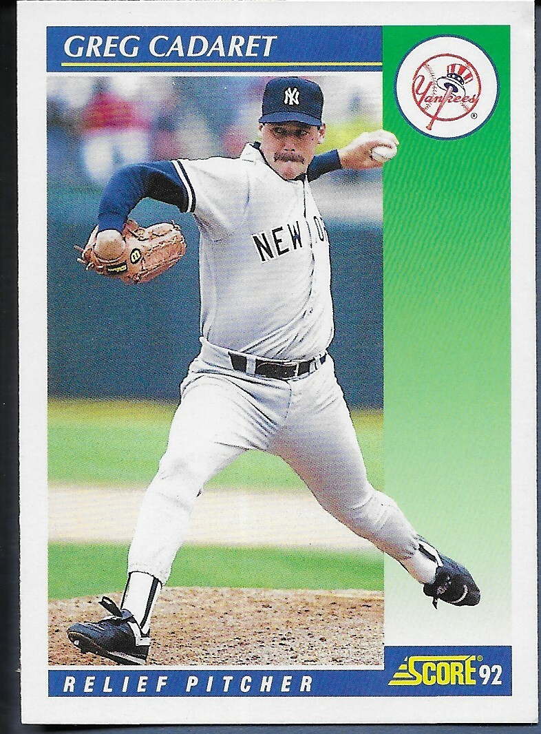 1992 Score #454 Greg Cadaret Yankees | eBay
