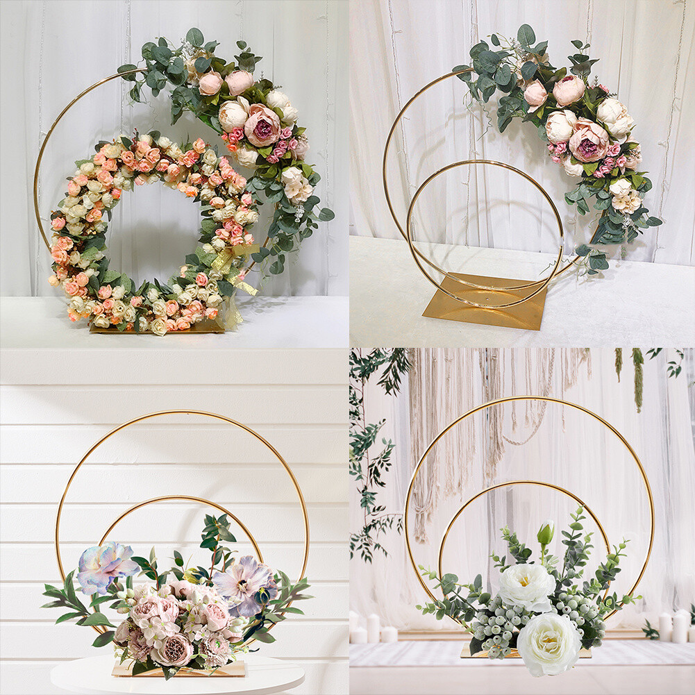 Round Metal Hoop Balloon Flower Arch Rack Cake Stand Wedding Table ...