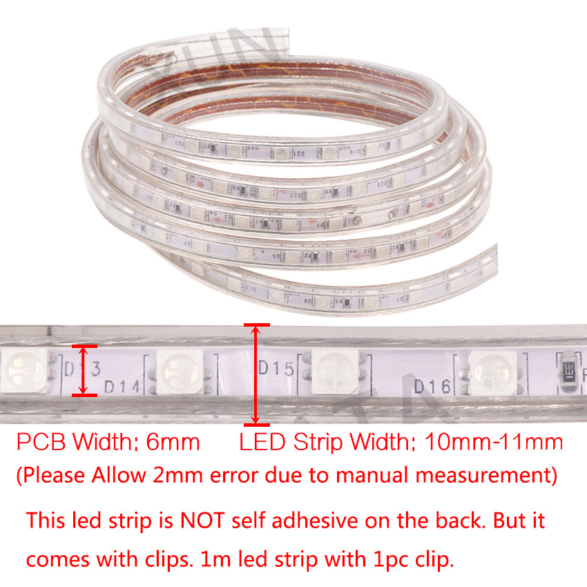 220V 240V LED Strip Lights 5050 60LED/m Kitchen Flexible Rope ...