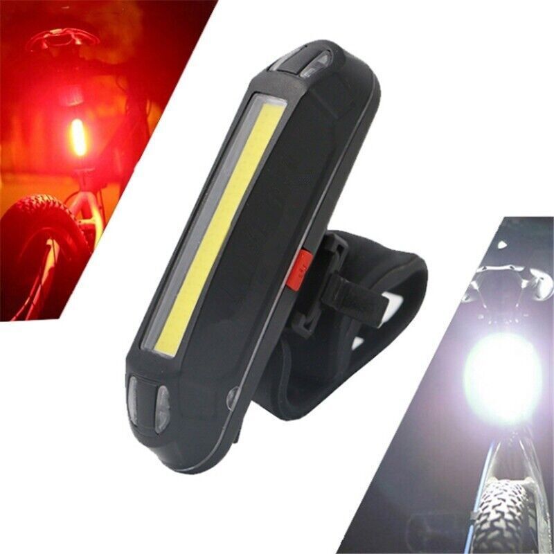 COB USB Rechargeable LED Bicycle Bike Cycling Front Rear Tail Light 4 ...
