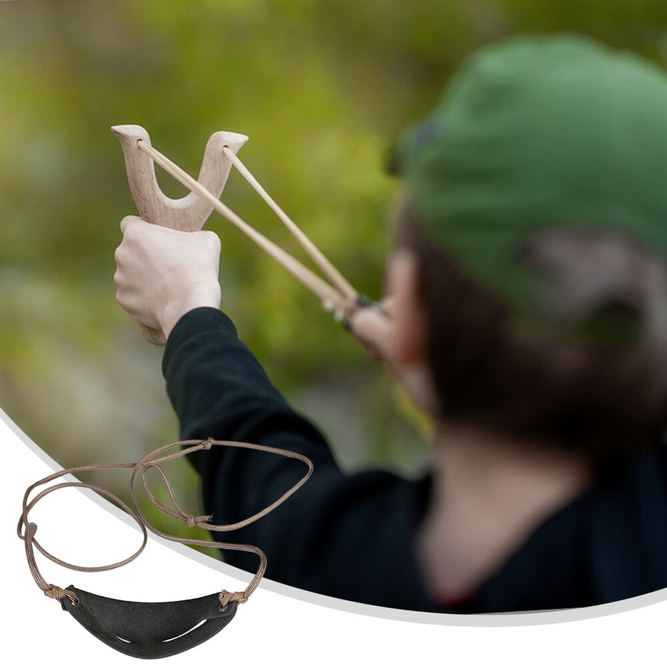 PU Leather Shepherd Sling Shot Rope Strap Old-Fashioned Slingshot ...