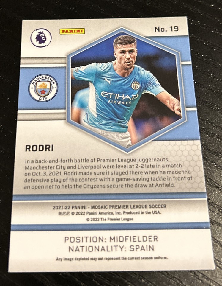 2021-22 Panini Mosaic Premier League Rodri | eBay