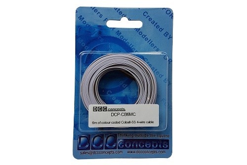 DCC Concepts - DCP-CB6MC - 6 Meters Colour Coded Cobalt-SS 4-wire cable ...