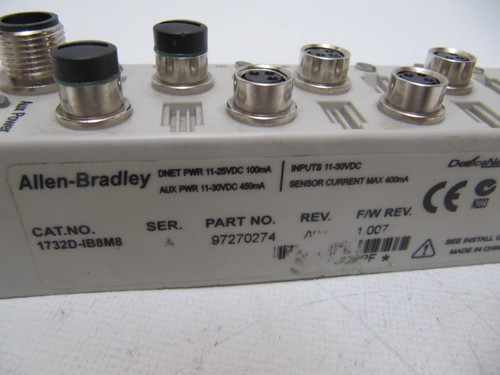 Allen-Bradley DeviceNet Armor Block IO Module 8DI Cat. 1732D-IB8M8 Ser ...