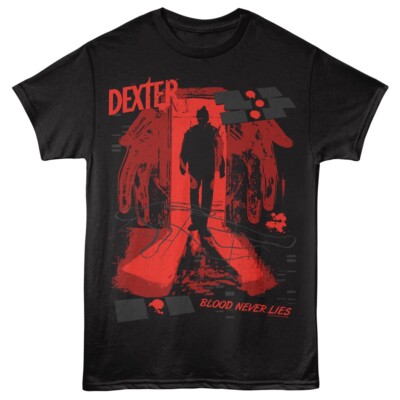 DEXTER MORGAN T-Shirt BLOOD NEVER LIES TV Show New Mens Official Black ...