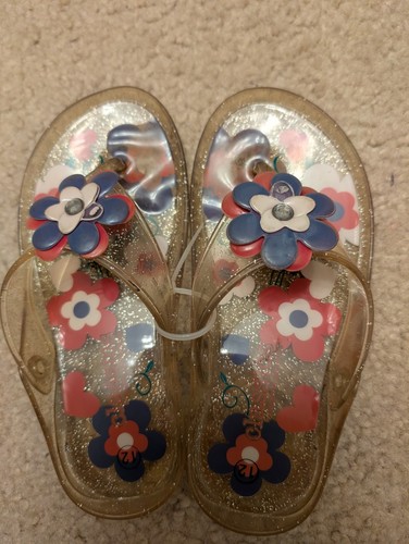 Girls Classics Butster Brown Flip Flops Size 12 Flowers | eBay