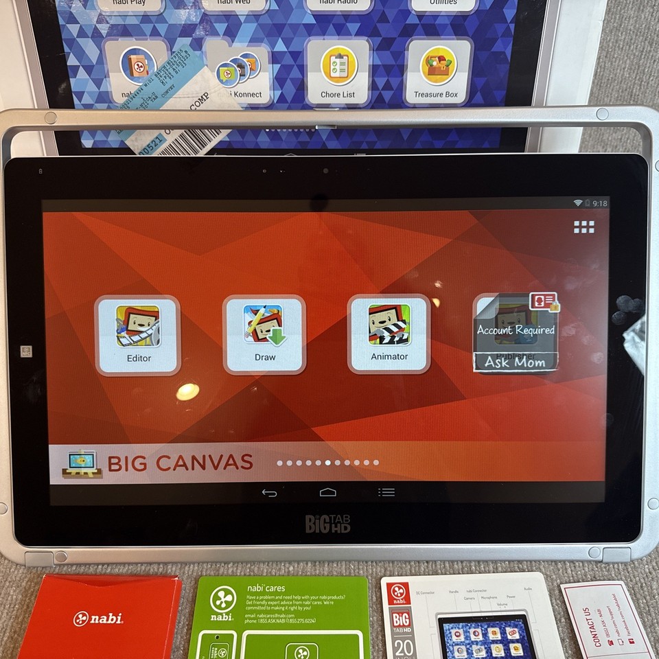 Nabi Big Tab HD 20” Screen Android Tablet HD Display Multiplayer Games ...