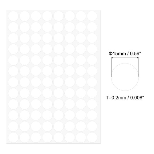 3 Sheet/288Pcs 15mm Dia PVC Self Adhesive Screw Hole Cover Stickers ...
