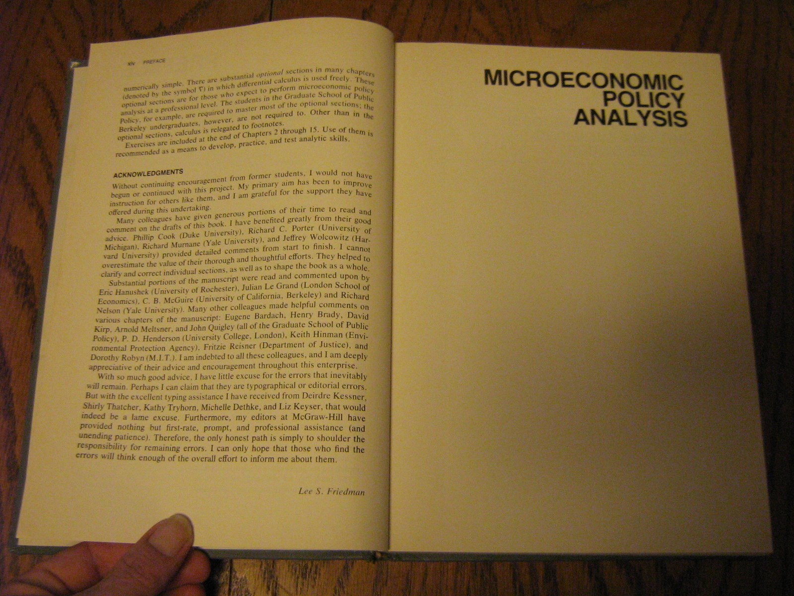 Microeconomic Policy Analysis by Lee S. Friedman (1984, Hardcover ...