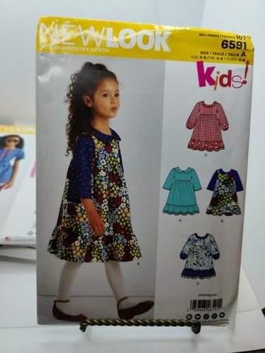 Simplicity New Look Kids Pattern 6591 Size A 3-8 Girls Dress | eBay