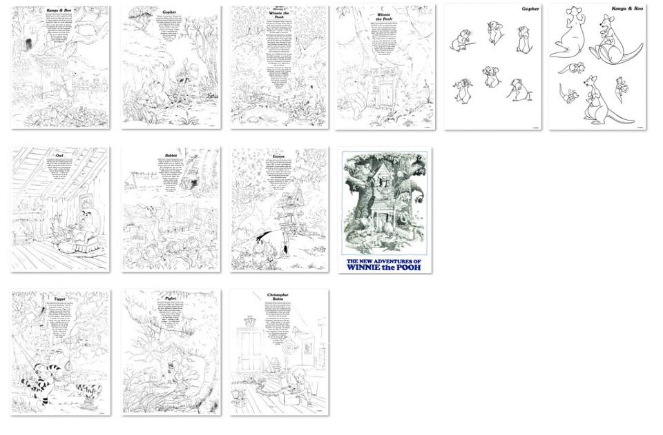 Style guide print A4 WINNIE THE POOH Model Sheet Color and BW | eBay