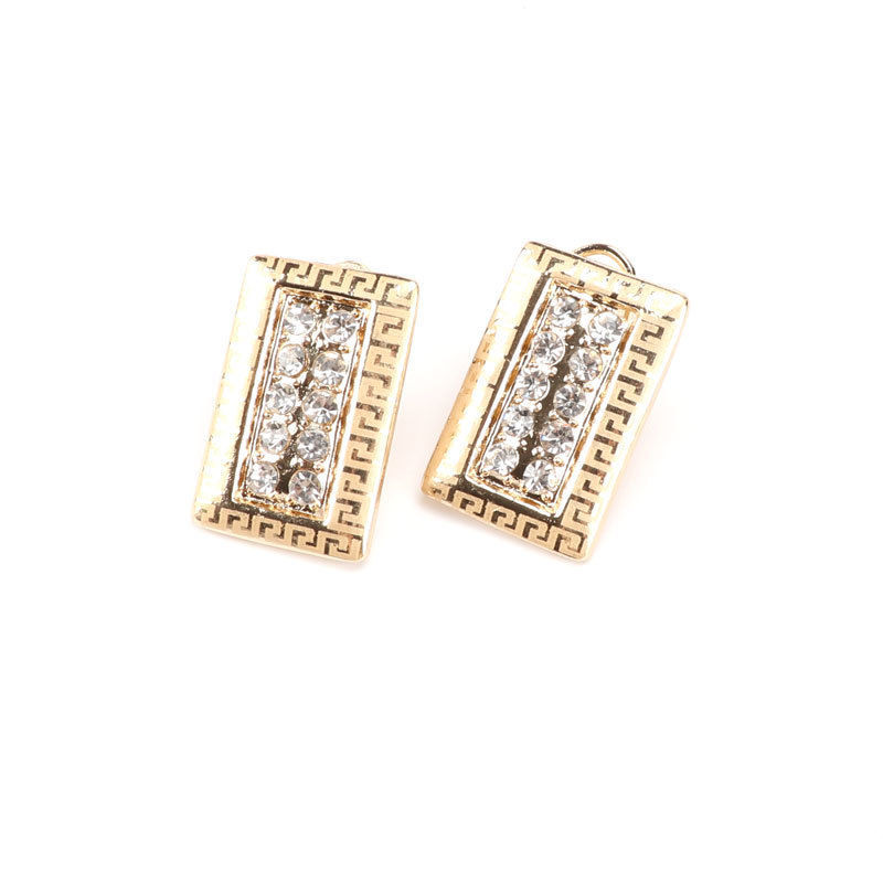 Gold plated Crystal Rectangle Shield with Multi Color Chain 4 Pieces ...