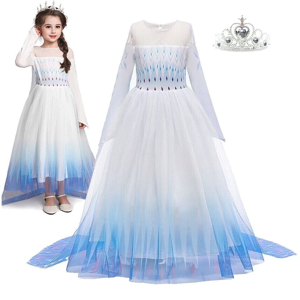 Girls Cinderella Rapunzel Frozen Elsa Anna Princess Fancy Dress Up ...