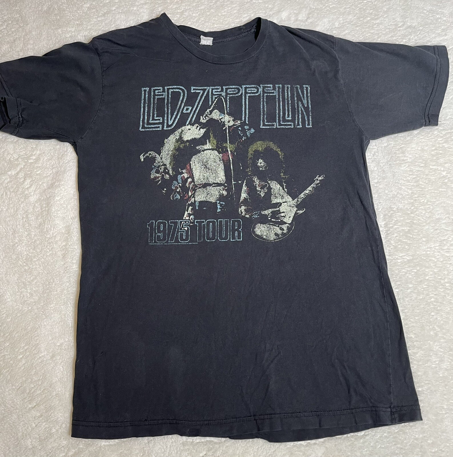 Vintage LED Zeppelin 1975 Tour Tee in Black 2008 - Gem