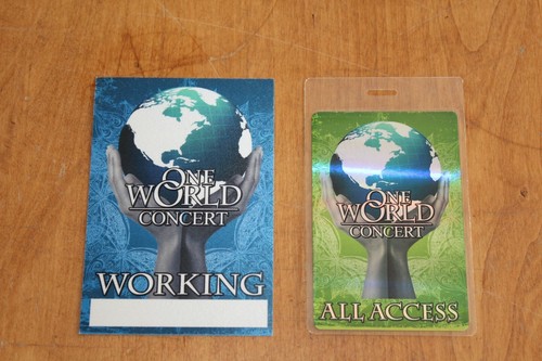 One World Concert - 2 x Backstage Pass - one laminated - FREE SHIPPING ...