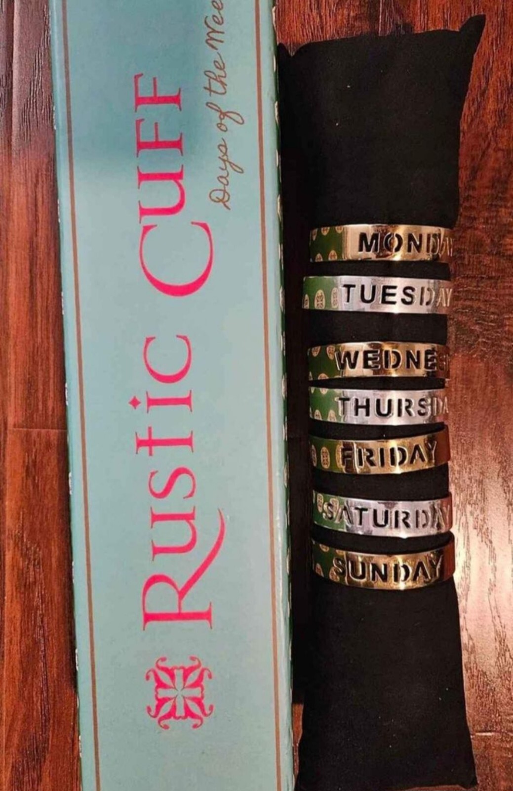 Rustic Cuff ~Art to Wear~RARE~Days of the Week Gold &… - Gem