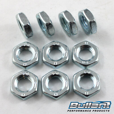 M8 (8MM) STEEL LEFT HAND COARSE THREAD THIN JAM NUT 10 PK Kart Tie Rod ...