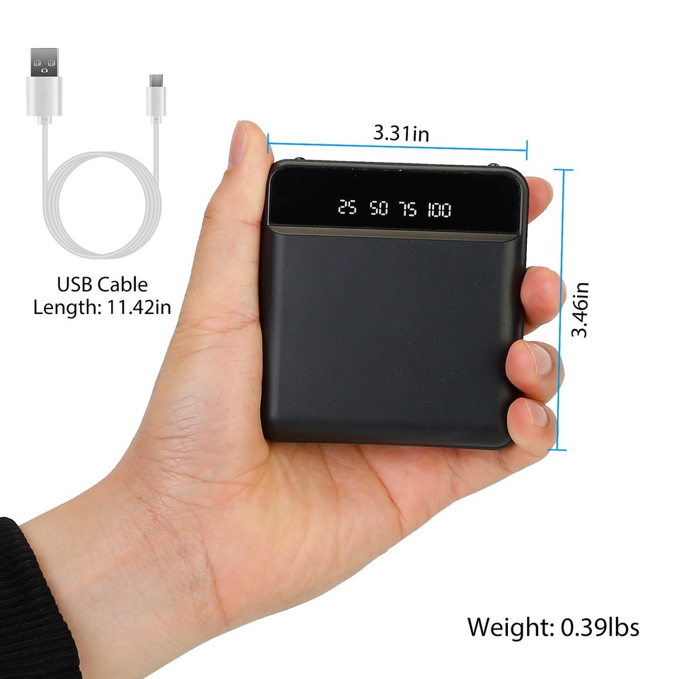 Battery Pack For Cell Phone Heated Vest Jacket 10000mAh USB Charging ...