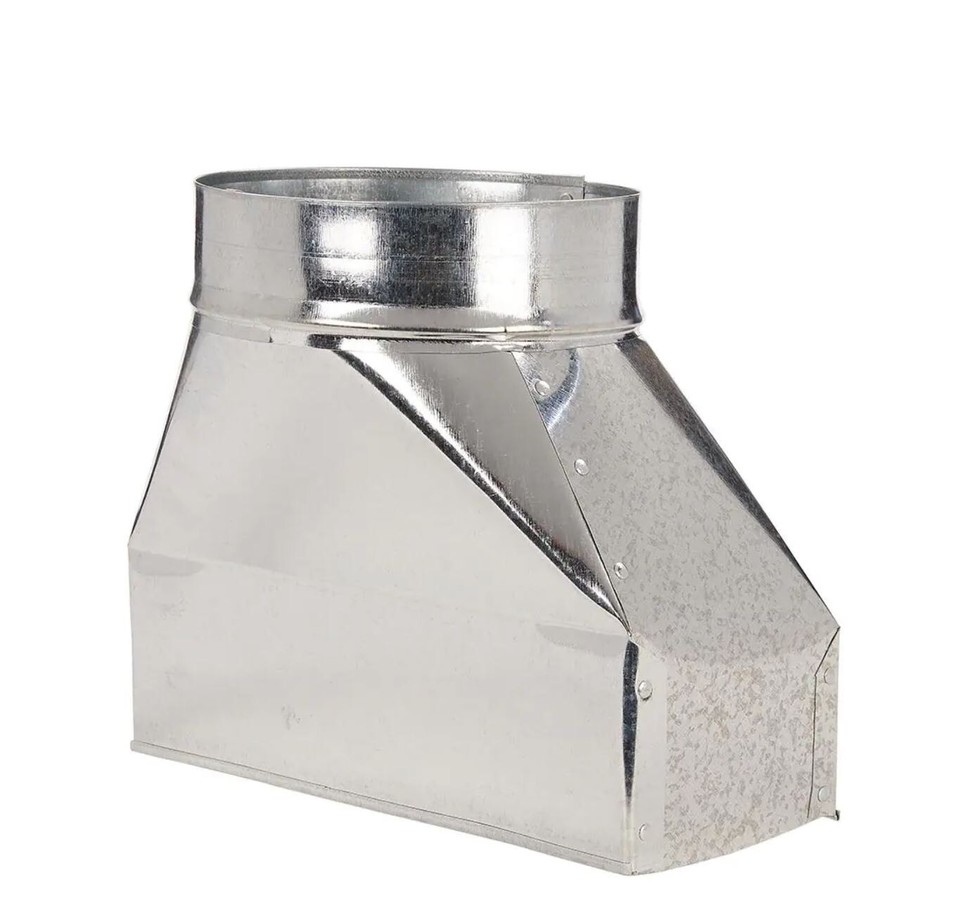 4" x 10" x 6" Straight Galvanized Floor Ceiling HVAC Register Duct Boot ...