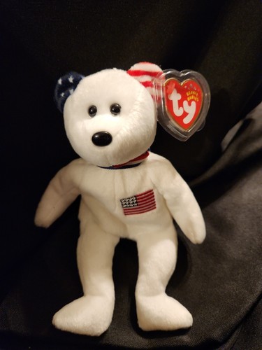 Ty Beanie Baby 2001 White "America" a Teddy Bear 8" With Swing Tag ...