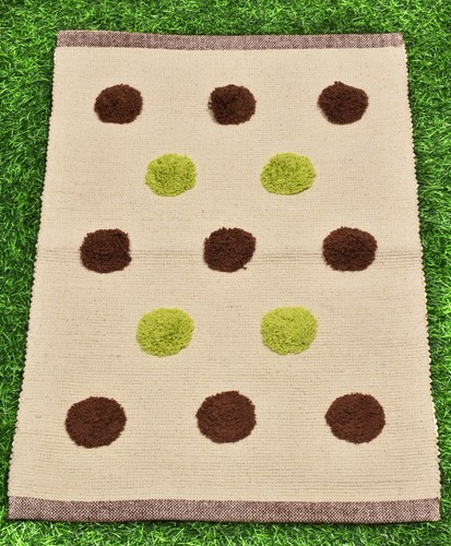 1.5X2 Ft. Mat Handmade Dari Wool Runner Decorative Carpet Brown & White ...