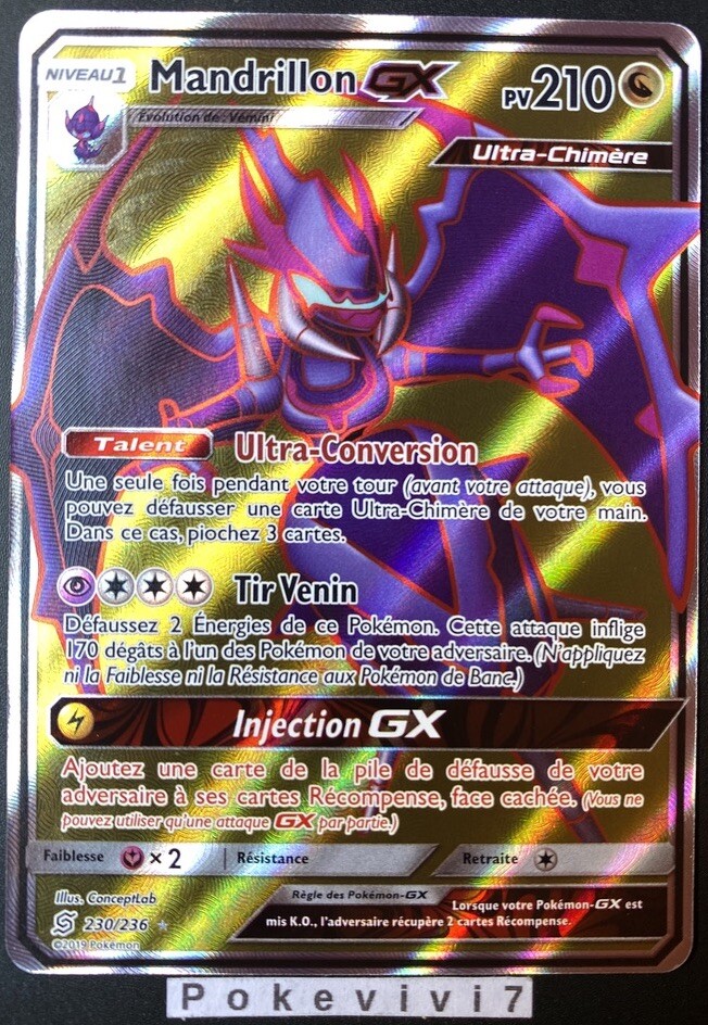 Carte Pokemon MANDRILLON 230/236 GX FA Full Art Soleil et Lune 11 SL11 ...