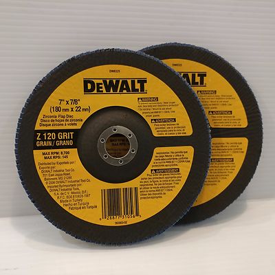 DeWalt DW8325 7" x 7/8" Z120 Grit Grain Flapper Disc NEW 2 PACK | eBay