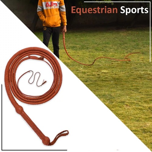 Cow Hide Leather Bull Whip 04 to10Feet Long 12 Plait Tan Bullwhip Loud ...