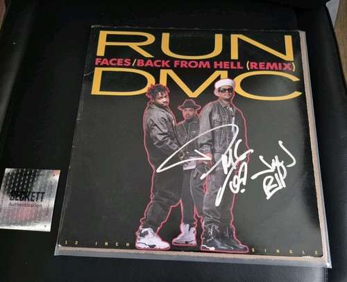 DMC von RUN-DMC signierte Gesichter/Back From Hell Vinyl Schallplatte ...