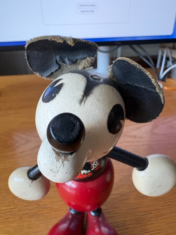 1930s Walt Disney Mickey Mouse Fen E Flex Wood Jointed Figure 7" | eBay
