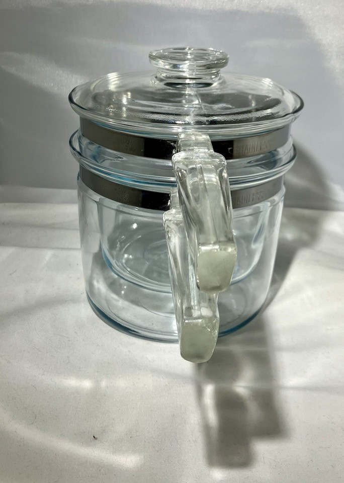 Vintage Pyrex Flameware Glass Double Boiler Saucepan & Lid 6283L 6283U ...