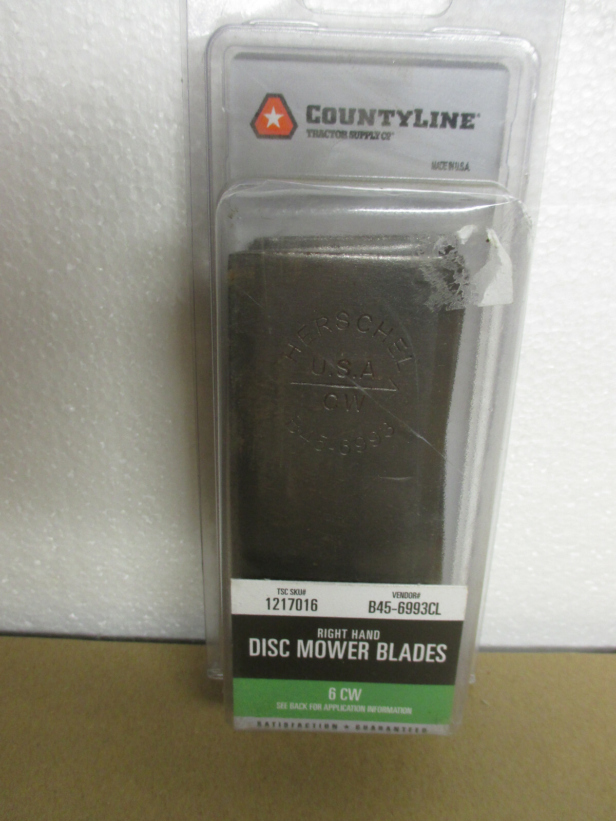 6 Pack of CountyLine Disc Mower Blades RH B45-6993-CL 6 CW-New in Pkg ...