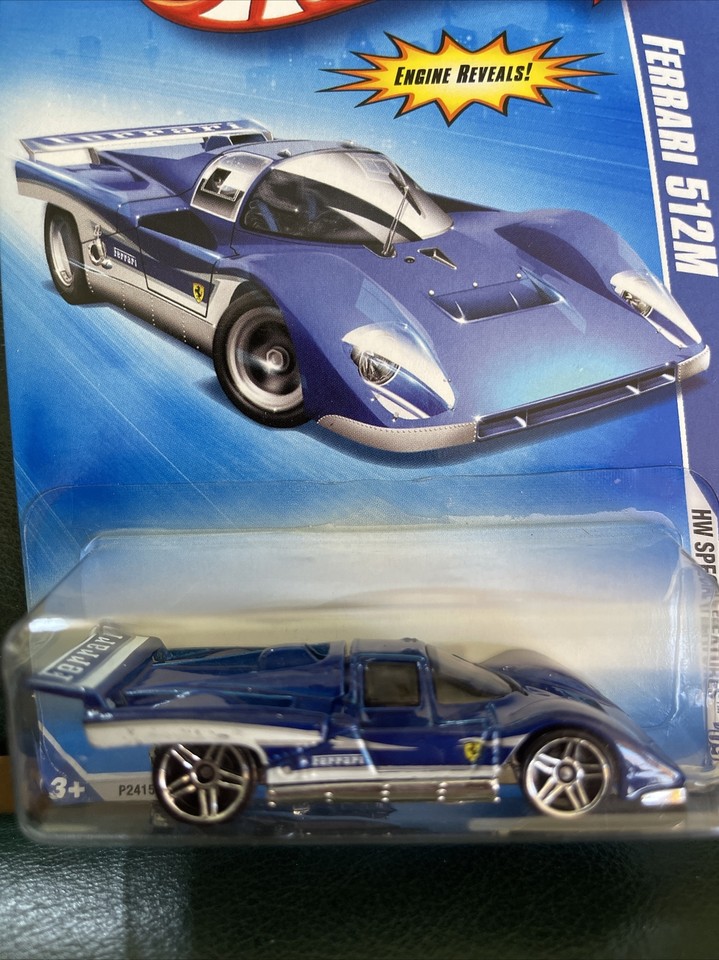 HOT WHEELS Ferrari 512M Blue Car Coupe HW Special Features 09 Engine ...