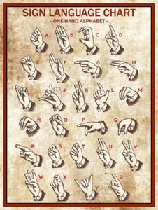 Sign Language Chart One Hand Alphabet | eBay