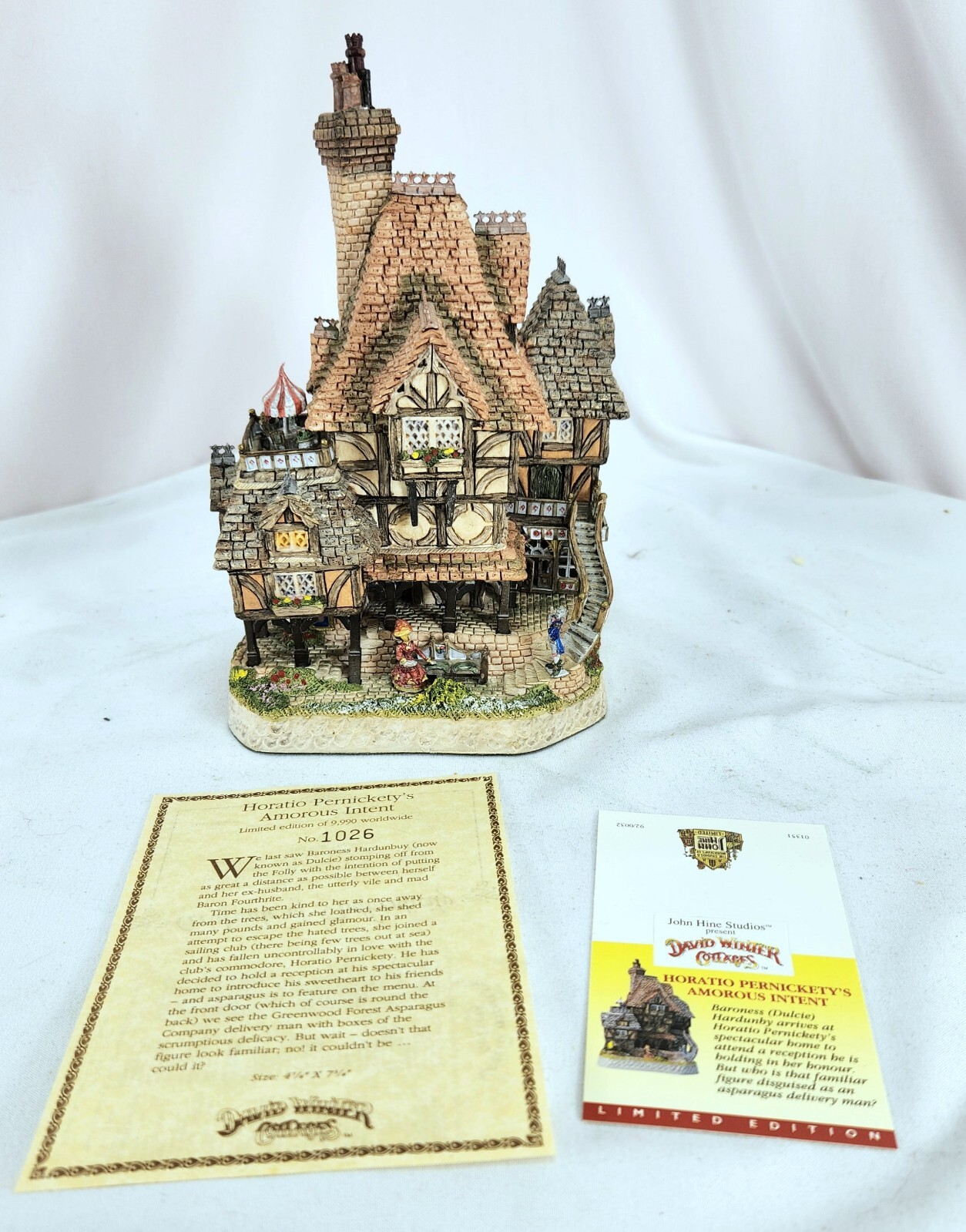 1993 David Winter Cottages "Horatio Pernickety's Amorous Intent" LE ...