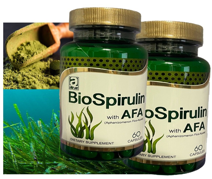 Allnue Biospirulin Plus AFA Dietary Supplement 60 Capsules 3/20 for ...