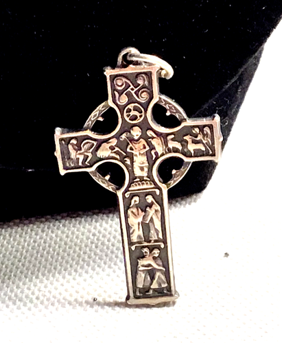 Sterling Pendant Vintage Silver Signed Antaya Christian Saints Cross ...