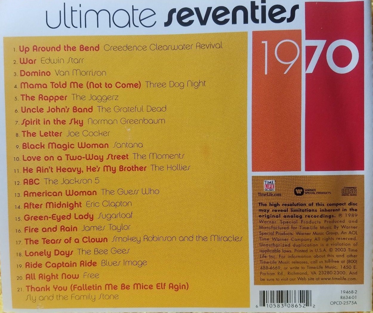 Ultimate Seventies 1970 Various Artists CD 2003 CD EXCELLENT COND ...