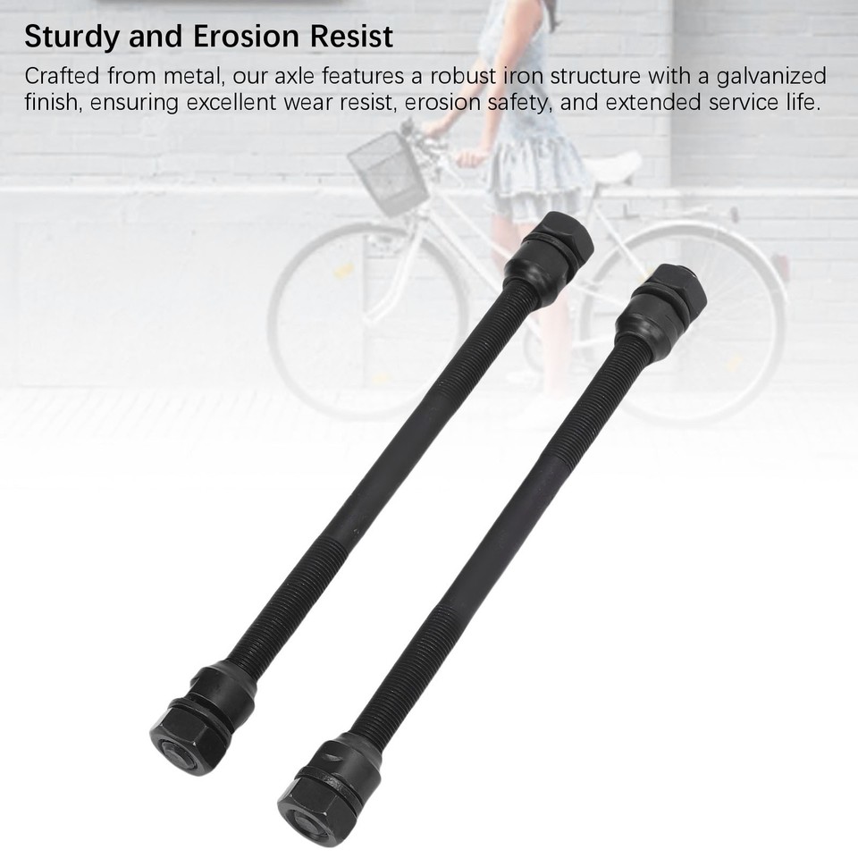 2x Bike Axle Iron 190mm Lightweight Multi Speed Bicycle Hub Axle For ...