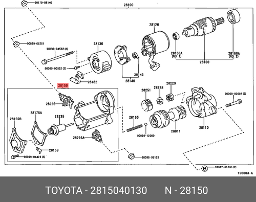 Genuine OE magnet starter switch assembly, 2815040130 for TOYOTA 28150 ...