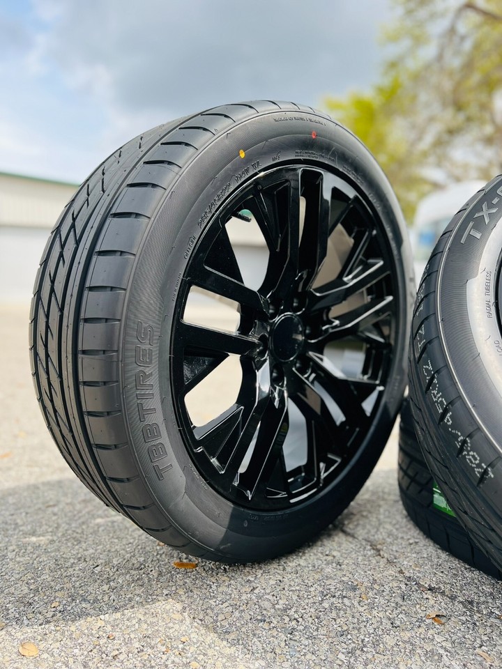 Black Chevy Silverado Wheels 22" GMC Sierra Rims 2024 Escalade Tires ...