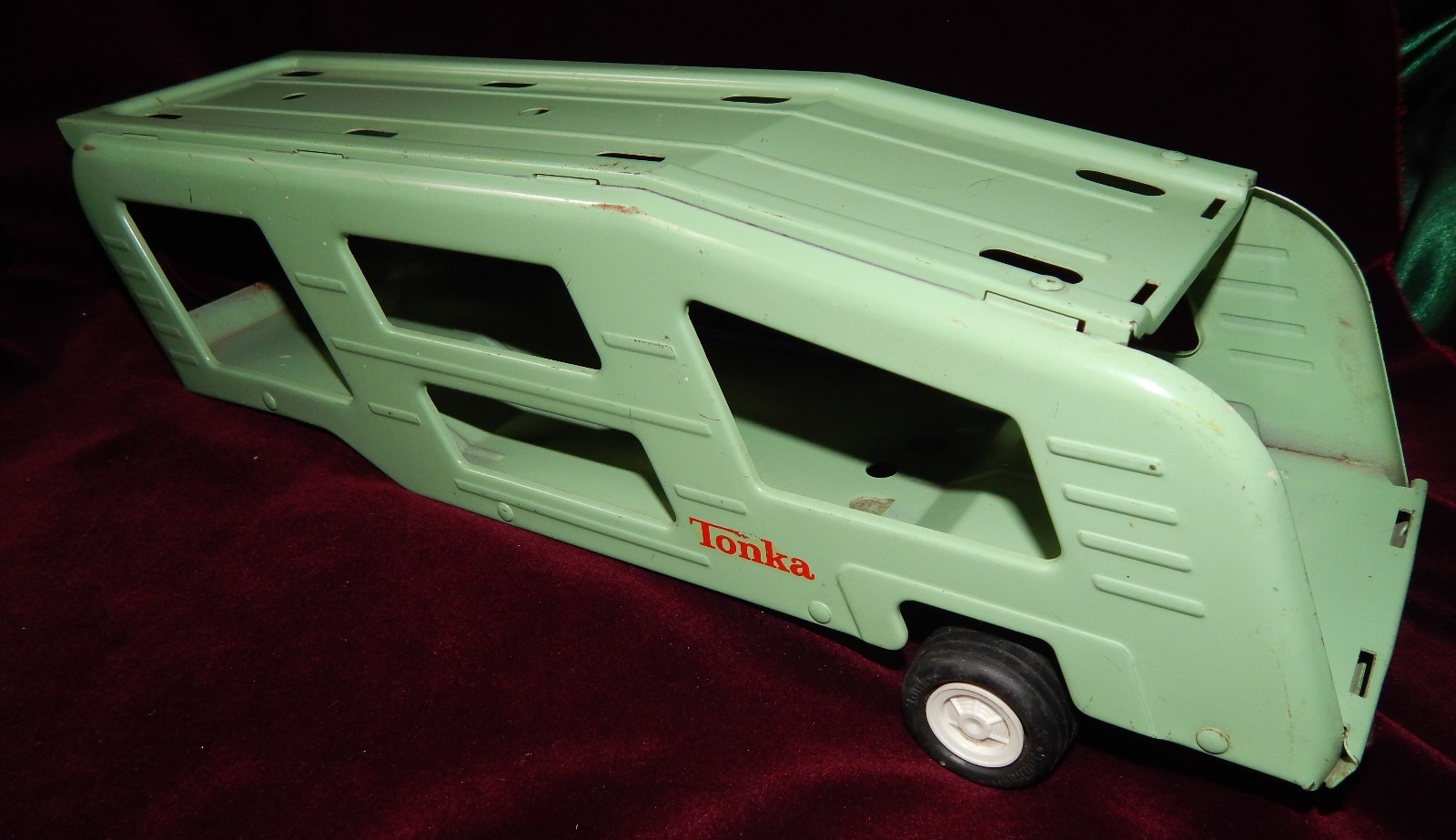 VINTAGE TONKA CAR TRANSPORT TRAILER-EXCELLENT OVERALL-LIGHT CORROSION ...