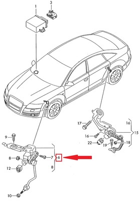 Genuine Level Sensor With Poles N/S Front AUDI A6 Avant S6 quattro ...