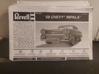 Revell '58 Chevy Impala #2073 (Instructions Only) No Kit/ Parts | eBay