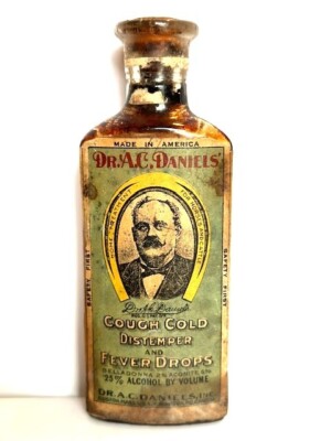 DR. A. C. DANIELS' COUGH COLD DISTEMPER AND FEVER DROPS VINTAGE QUACK ...